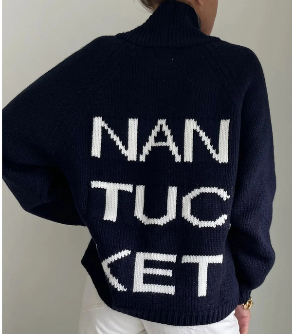 Grey Chunky Nantucket Cardigan | Bodega Nantucket