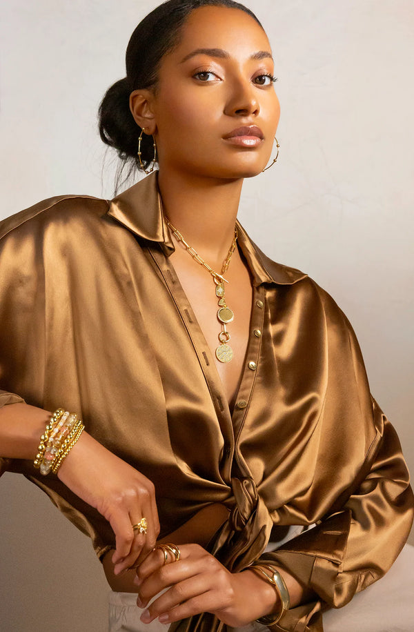 2" Gold Hoop with Gold Beaded Balls– Bodega Nantucket