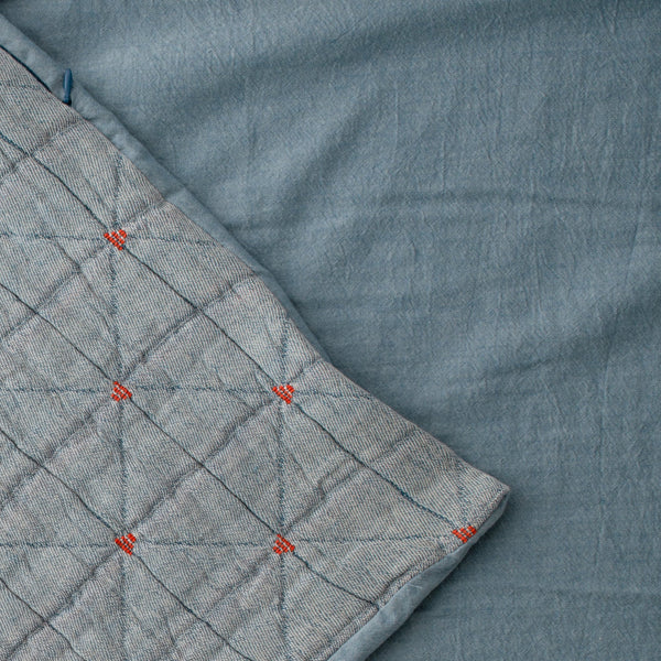 Peak Stitch Duvet Blue | Bodega Nantucket
